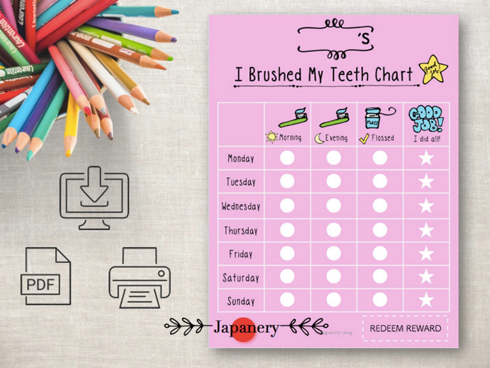 I Brushed My Teeth Chart | Routine Chart | Tooth Brushing Printable ...