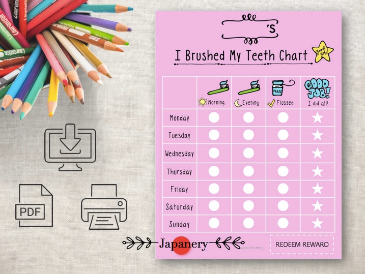 I Brushed My Teeth Chart | Routine Chart | Tooth Brushing Printable ...