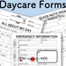 Daycare Daily Report Log Form/ Emergency Contact Form/ Daycare Starter ...