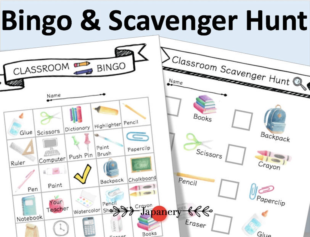 Scavenger Hunt & Bingo [classroom Theme] Back to School Printable - Etsy