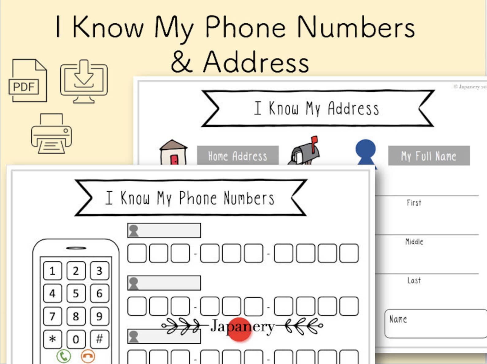 All About Me: I Know My Address and Phone Numbers [safety Unit] - Etsy