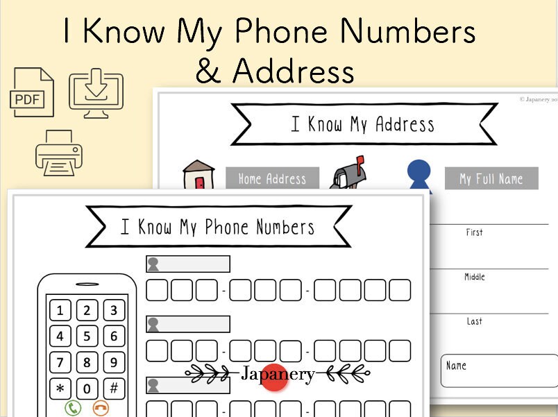 All About Me: I Know My Address and Phone Numbers [safety Unit] - Etsy