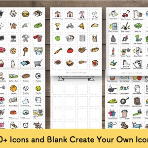 Kids Chore Routine Chart Deluxe DIY Set [printable] Daily, Weekly, 20 ...