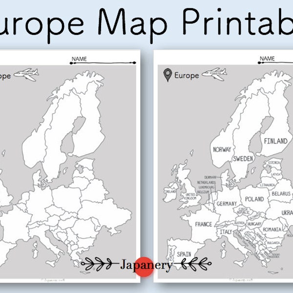 Europe Map - Etsy