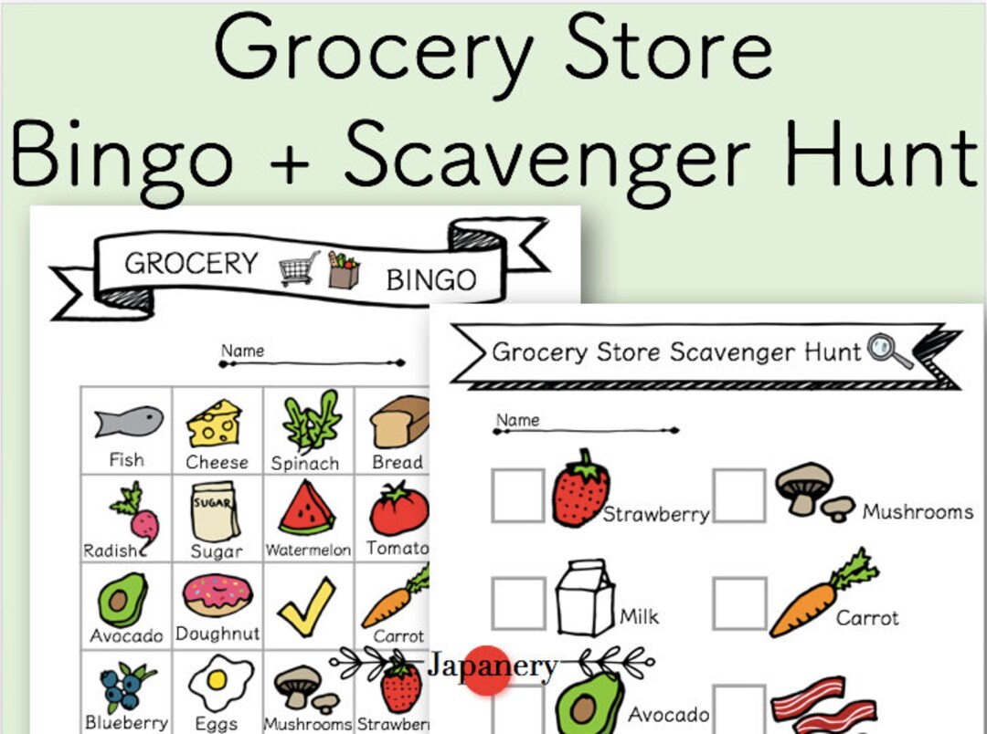 Scavenger Hunt & Bingo [grocery Store Shopping] - Etsy