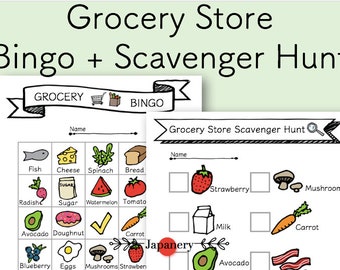 Grocery Store BINGO & Scavenger Hunt, Kid Activities, Printable Game ...