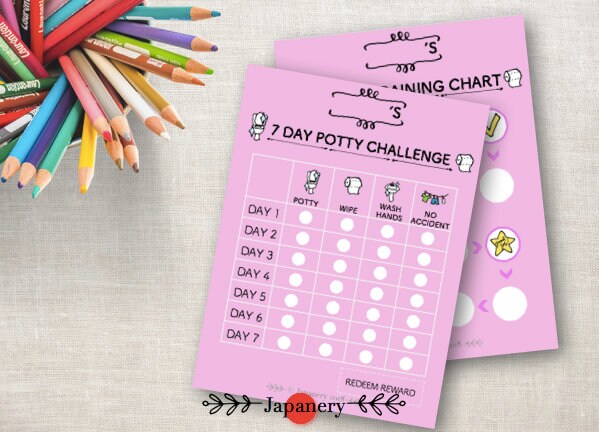 Potty Training Chart [PINK] Printable|kids Toilet Training Reward Chart ...