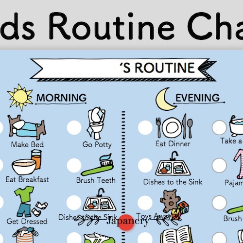 Kids Chore/ Routine Chart: Morning and Evening - Etsy