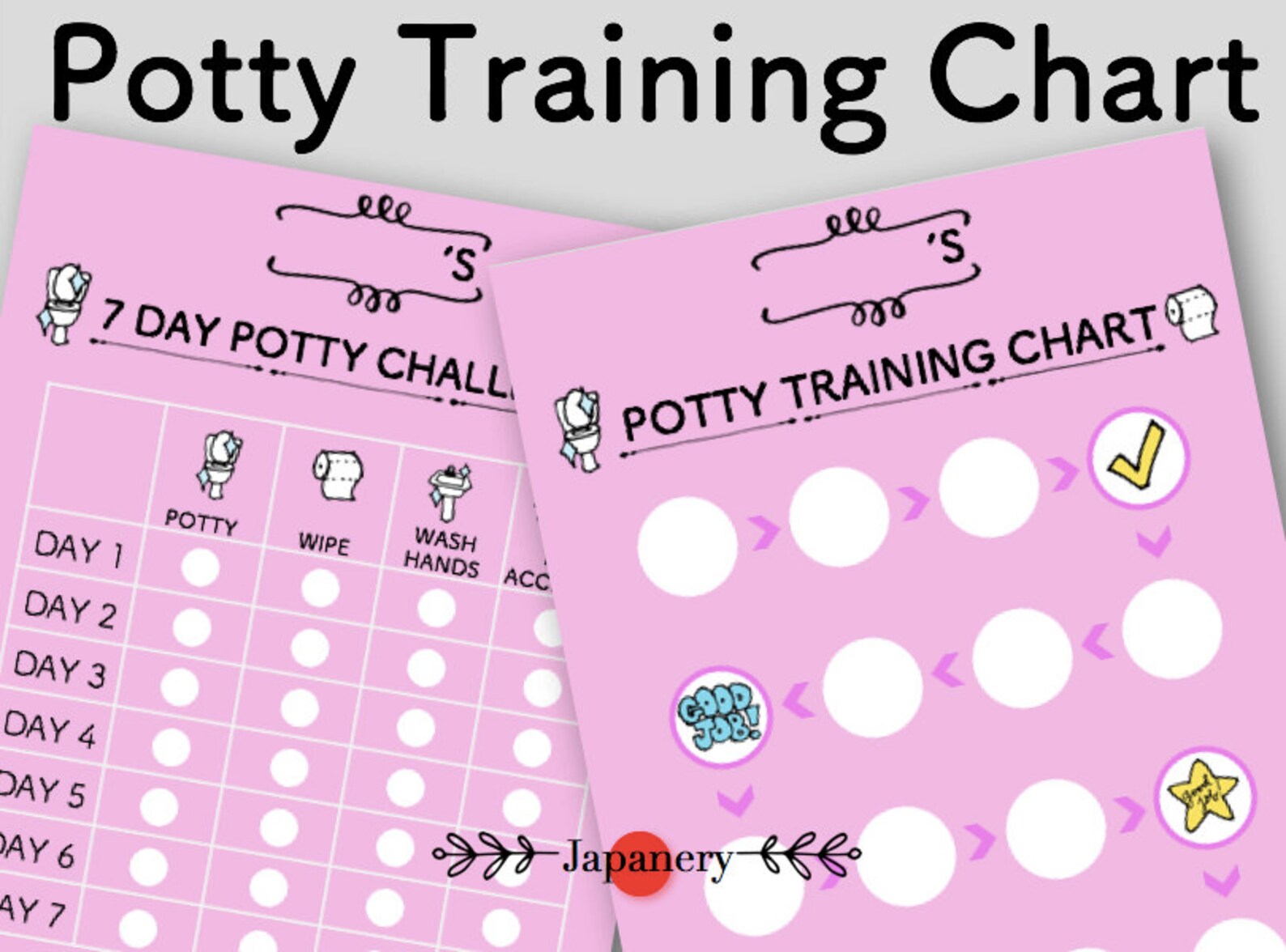 Potty Training Chart [PINK] Printable|kids Toilet Training Reward Chart ...