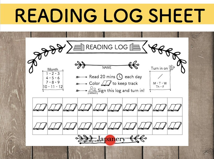 Reading Log Printable---simple Minimalist| Homeschool | Teacher ...