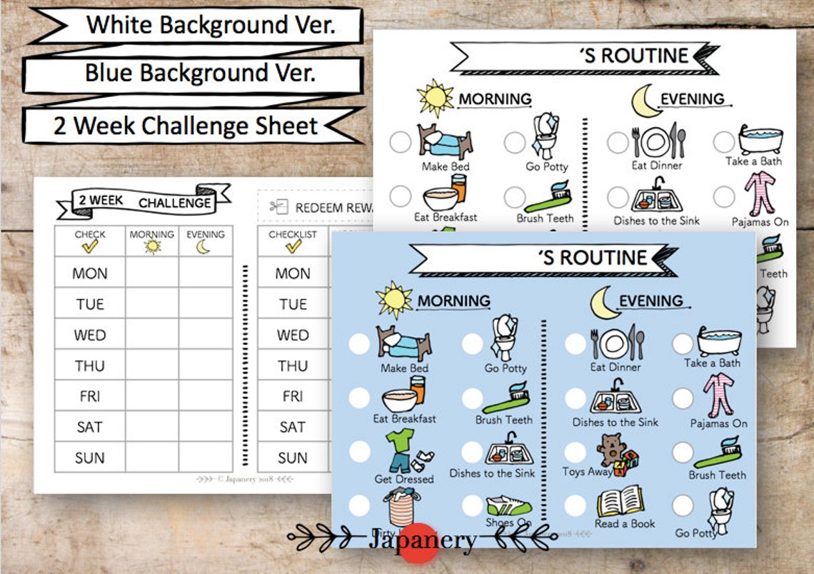 Kids Chore/ Routine Chart: Morning and Evening - Etsy