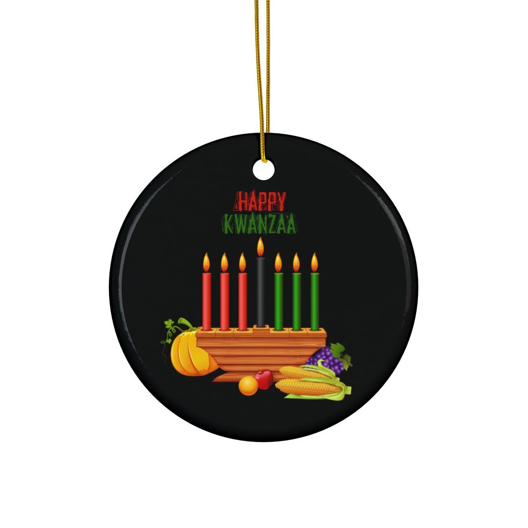 Kwanzaa Kinara Ornament, Black Decorative Ceramic Ornaments, Holiday ...