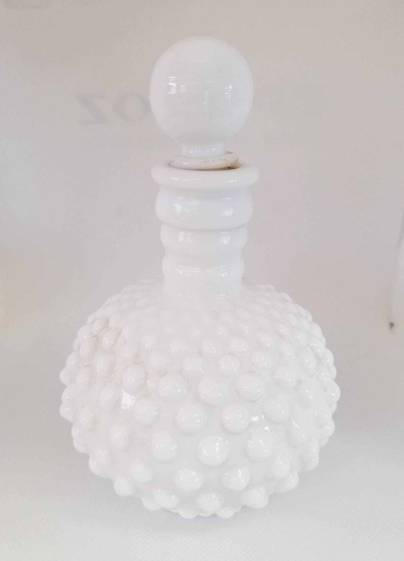 White Hobnail Milk Glass Perfume Bottle - Etsy