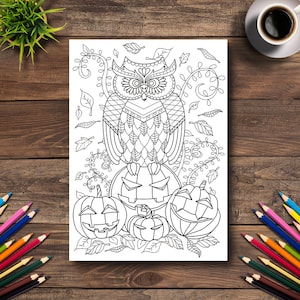 owl zombie halloween coloring pages