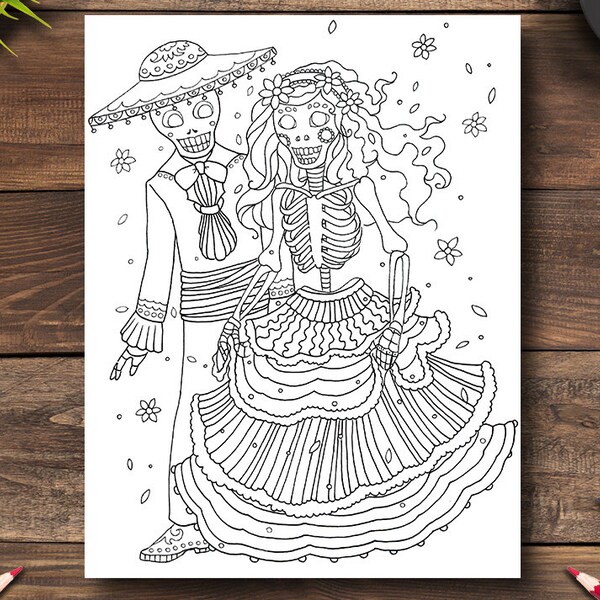 Halloween Coloring Page 21 DIGITAL printable PDF Illustration, Day of ...
