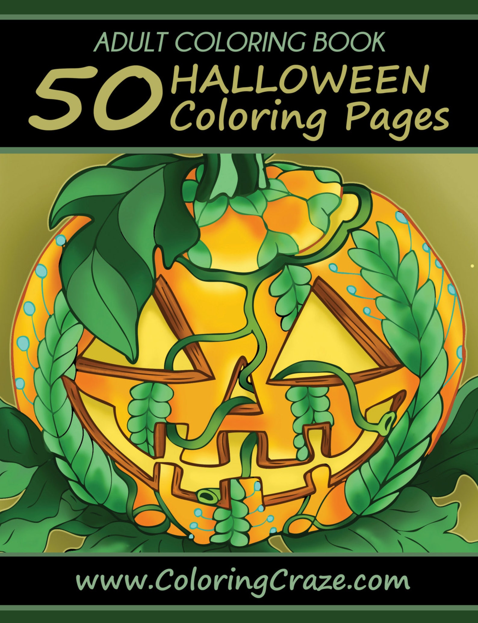Adult Coloring Book: 50 Halloween Coloring Pages unique - Etsy