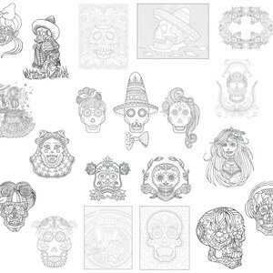 Adult Coloring Book: 30 Day of the Dead Coloring Pages (día De Los ...