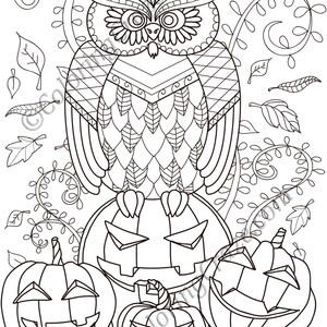 Halloween Coloring Page 21 DIGITAL printable PDF Illustration, Day of ...