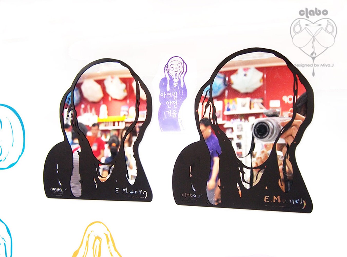 Edvard Munch Shiny Acrylic Mirror:the Scream/self Portrait Mirror ...