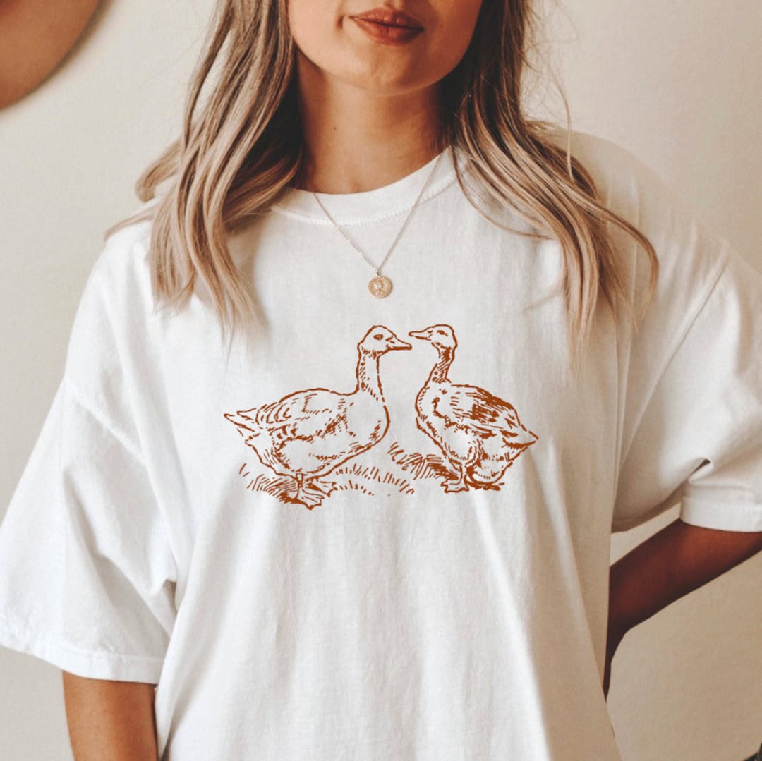 Cute Goose and Gander T-shirt Duck Shirt Goose Print Shirt Cottagecore ...