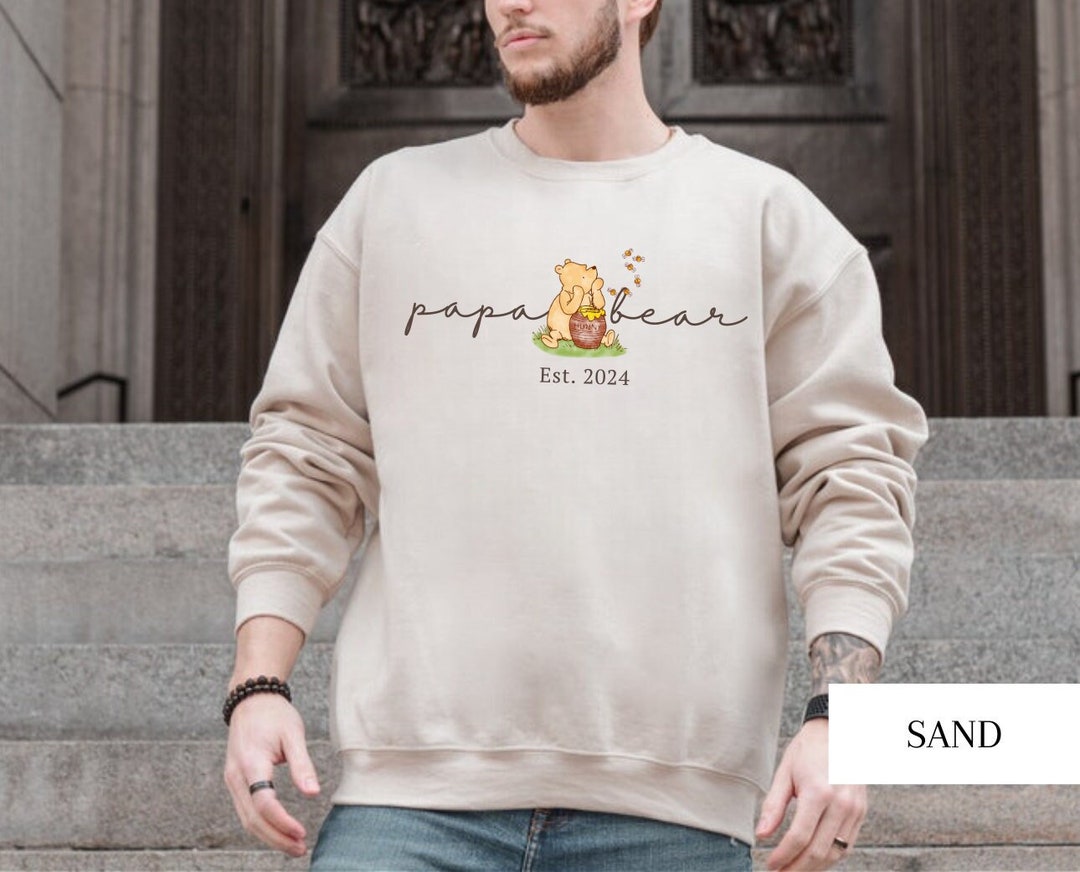 Personalized Papa Bear Winnie the Pooh Sweatshirt Papa Est Sweatshirt ...