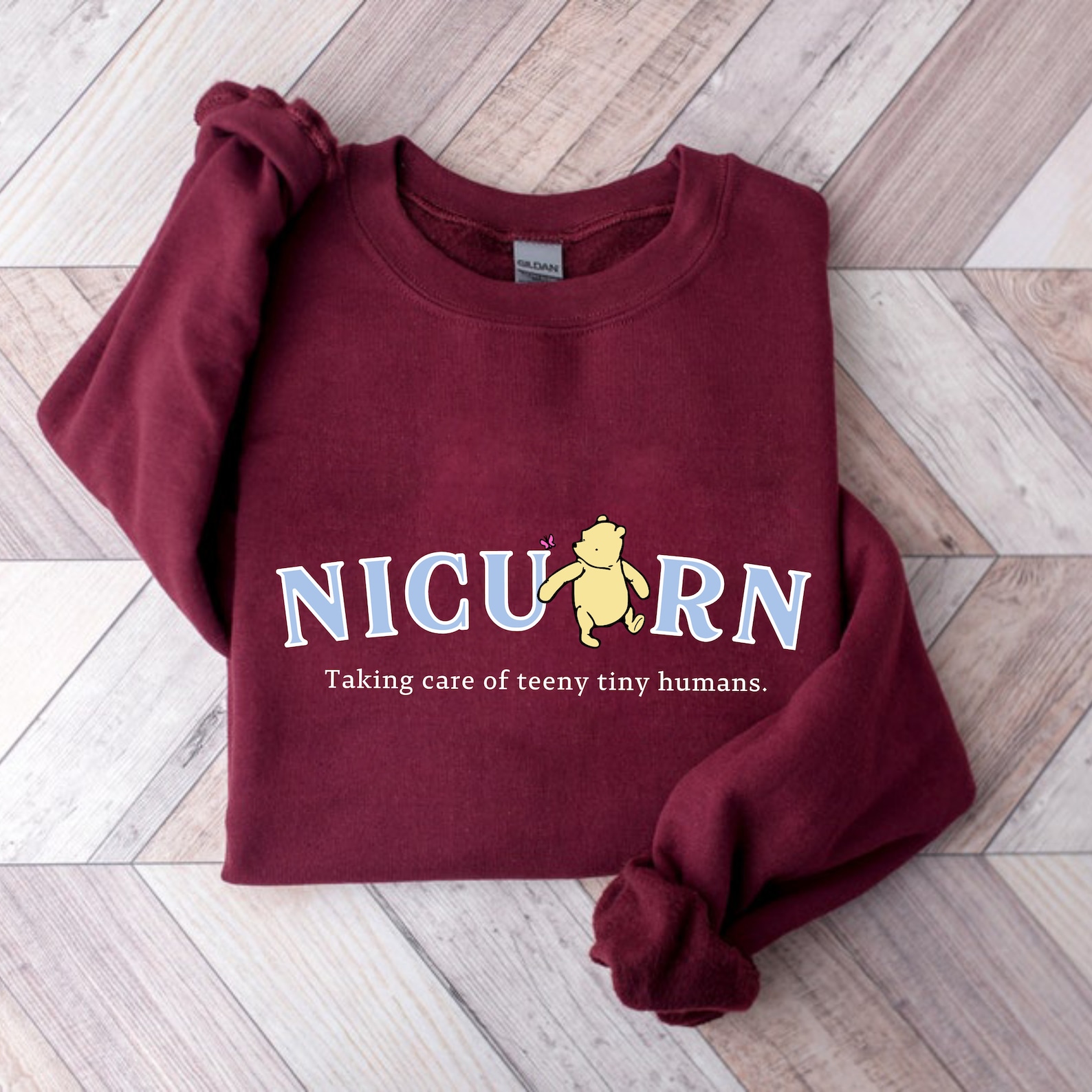 NICU Nurse Winnie the Pooh Sweatshirt NICU Nurse Sweater NICU Nurse ...