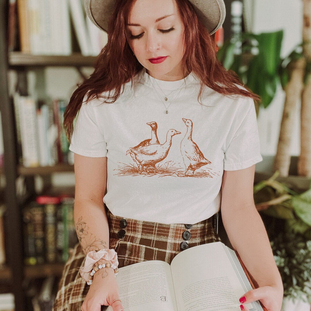 Vintage Chicken Shirt Aesthetic Cottagecore Clothing Duck Print Graphic ...