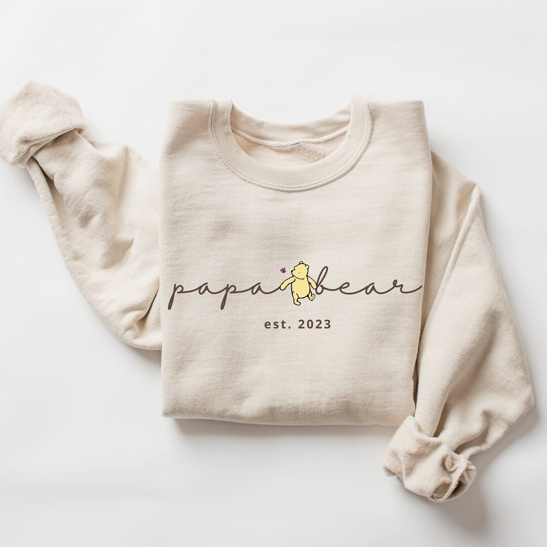 Personalized Papa Bear Winnie the Pooh Sweatshirt Papa Est Sweatshirt ...