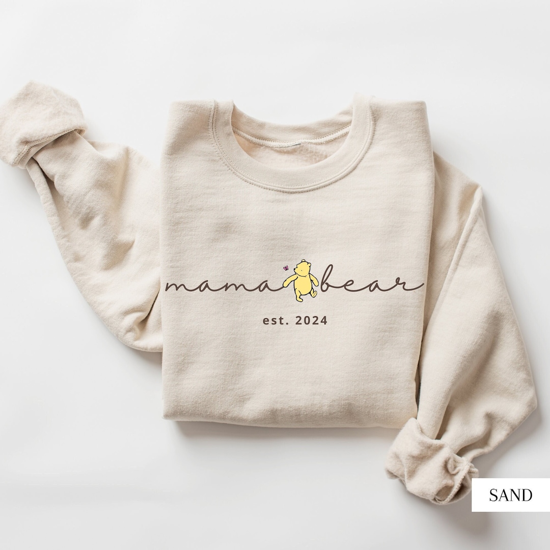 Personalized Mama Bear Winnie the Pooh Sweatshirt Mama Est Sweatshirt ...