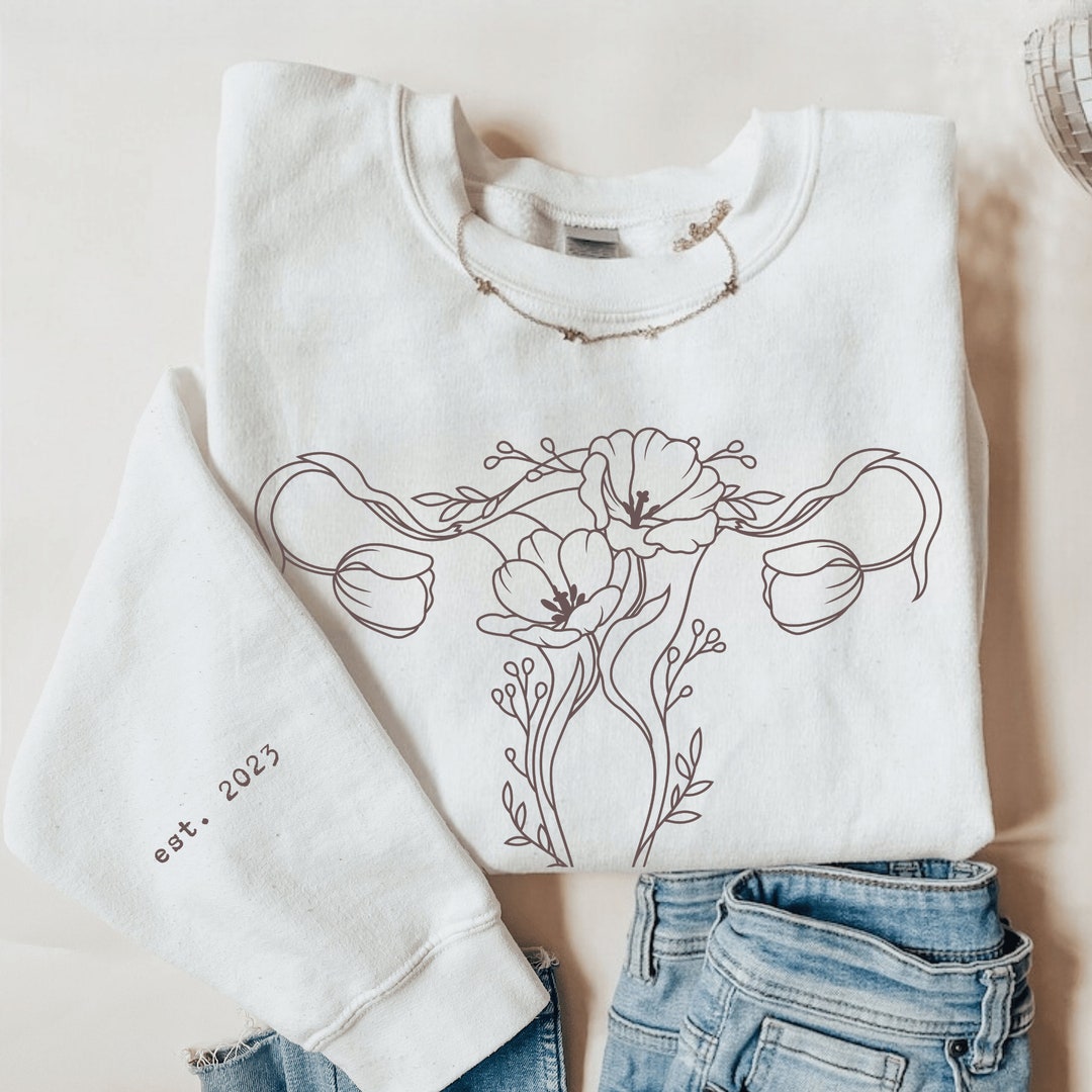 Floral Cervix Sweatshirt OBGYN Gift for Gynecologist and Sonographer ...