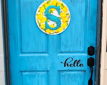 Front Door Sticker HELLO Cute Vinyl Front Door Decal Home Decorations ...