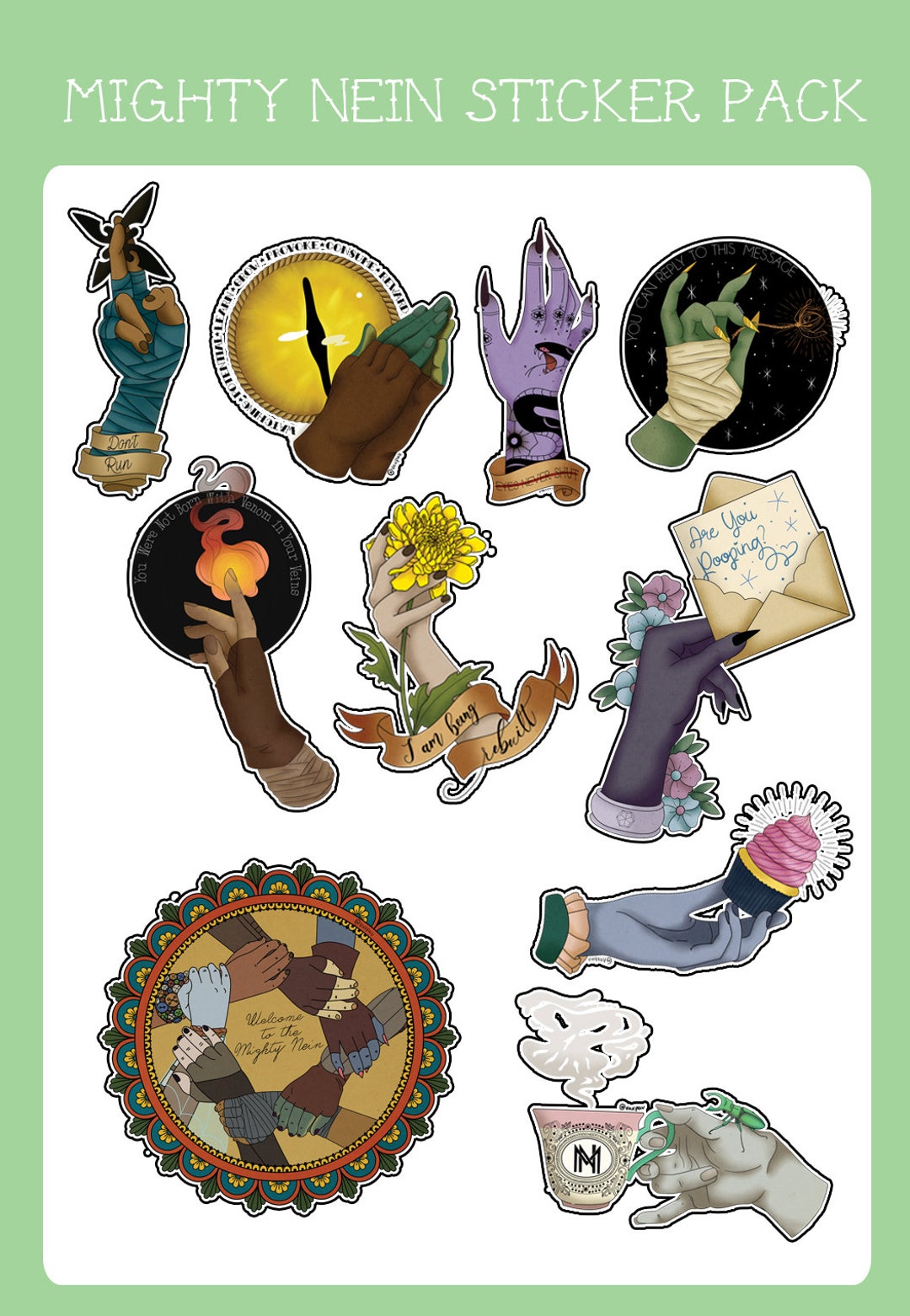 Mighty Nein Tattoo Stickers - Etsy