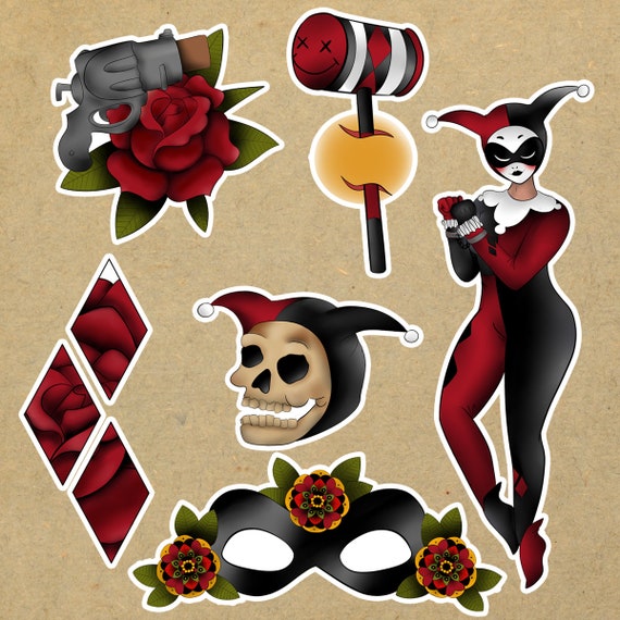 Harley Quinn Flash Sheet Stickers - Etsy