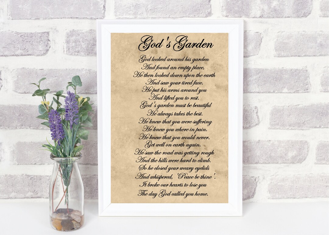 In Loving Memory Printable Quote, God's Garden - Etsy Israel