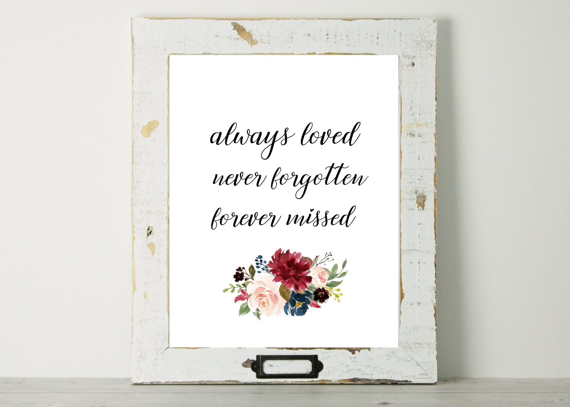 In Loving Memory Printable, Always Loved, Never Forgotten, Forever ...