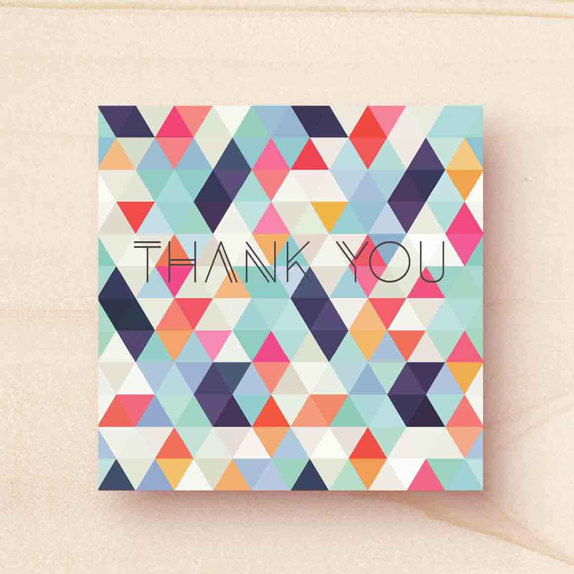 Thank You Geometric Design Printed Greetings Card - Etsy