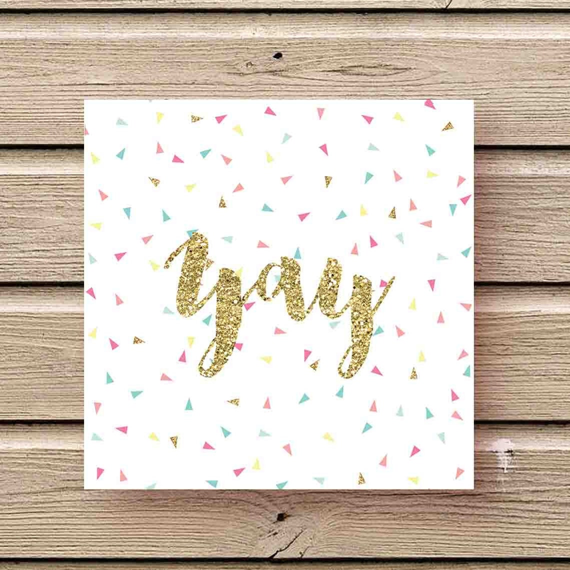 Yay Printed Card - Etsy