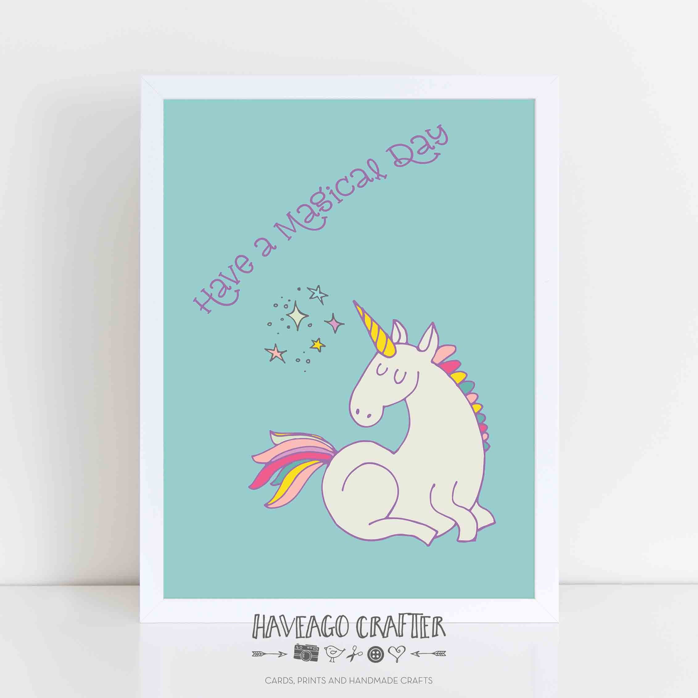 Have a Magical Day Unicorn Illustration Quote Print - Etsy