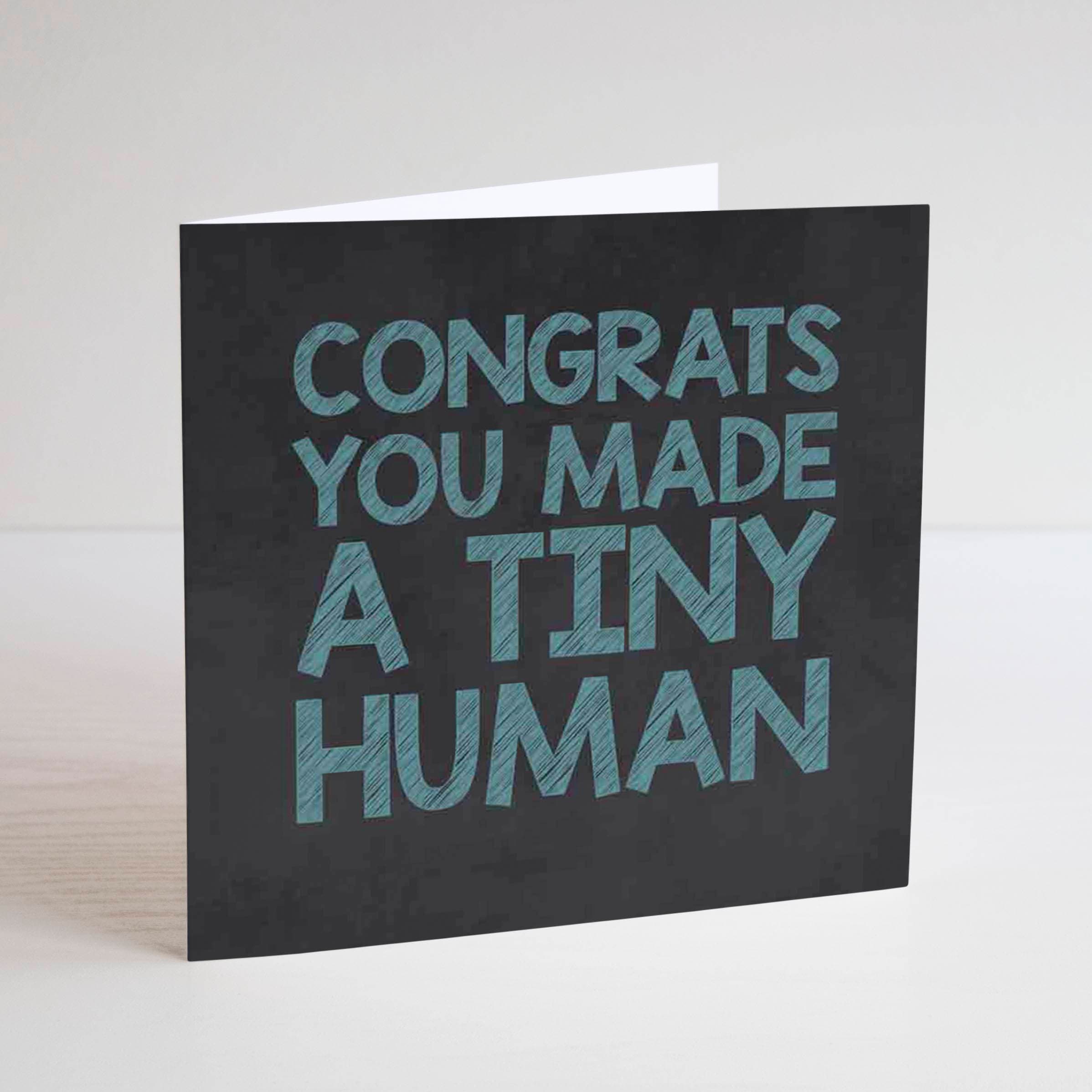 Congrats You Made a Tiny Human Printed Card. Hello World Baby - Etsy