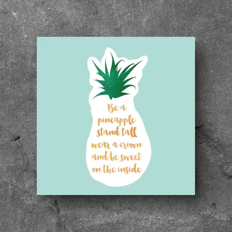 Be a Pineapple Inspirational Quote Printed Greetings Card - Etsy