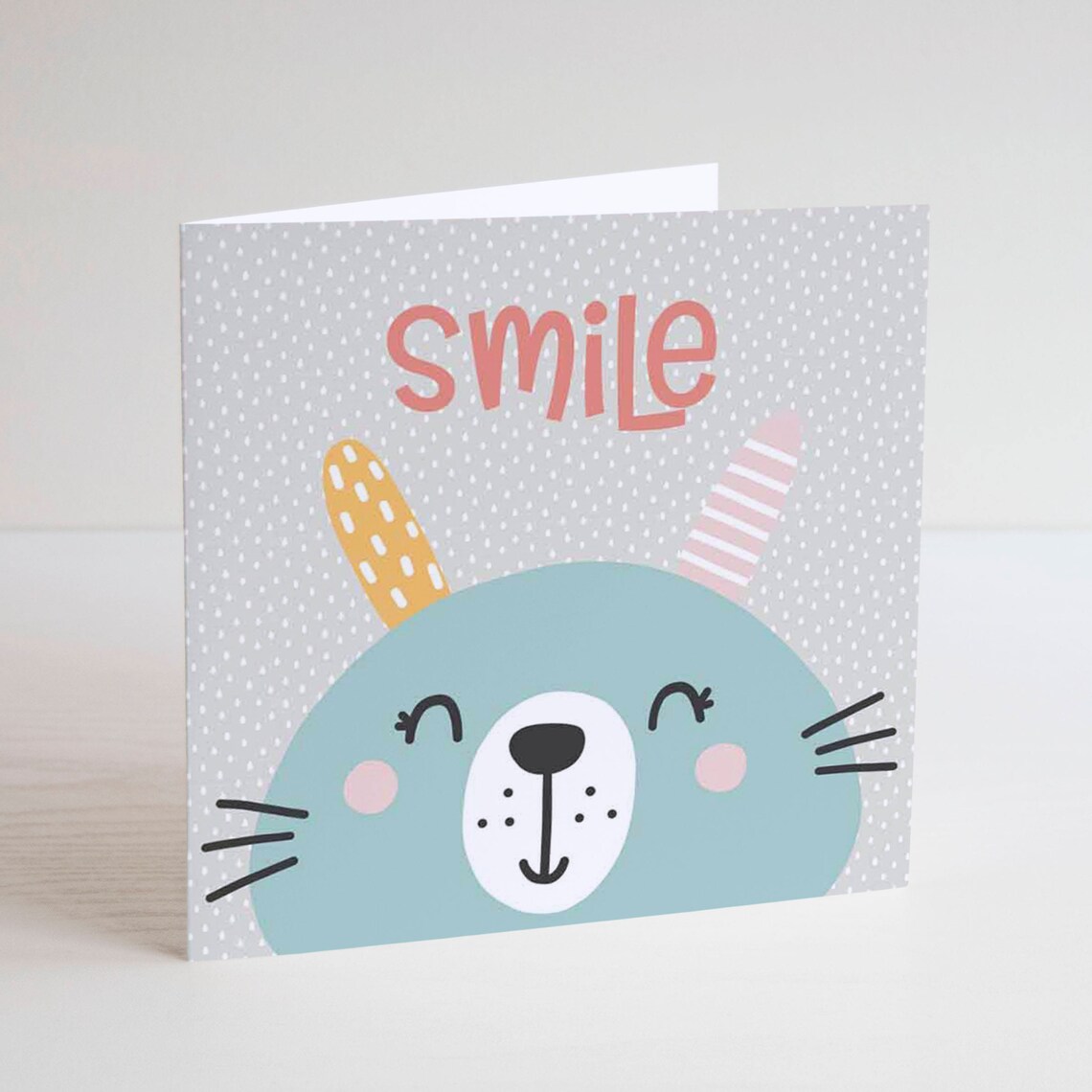 Smile Printed Card - Etsy UK