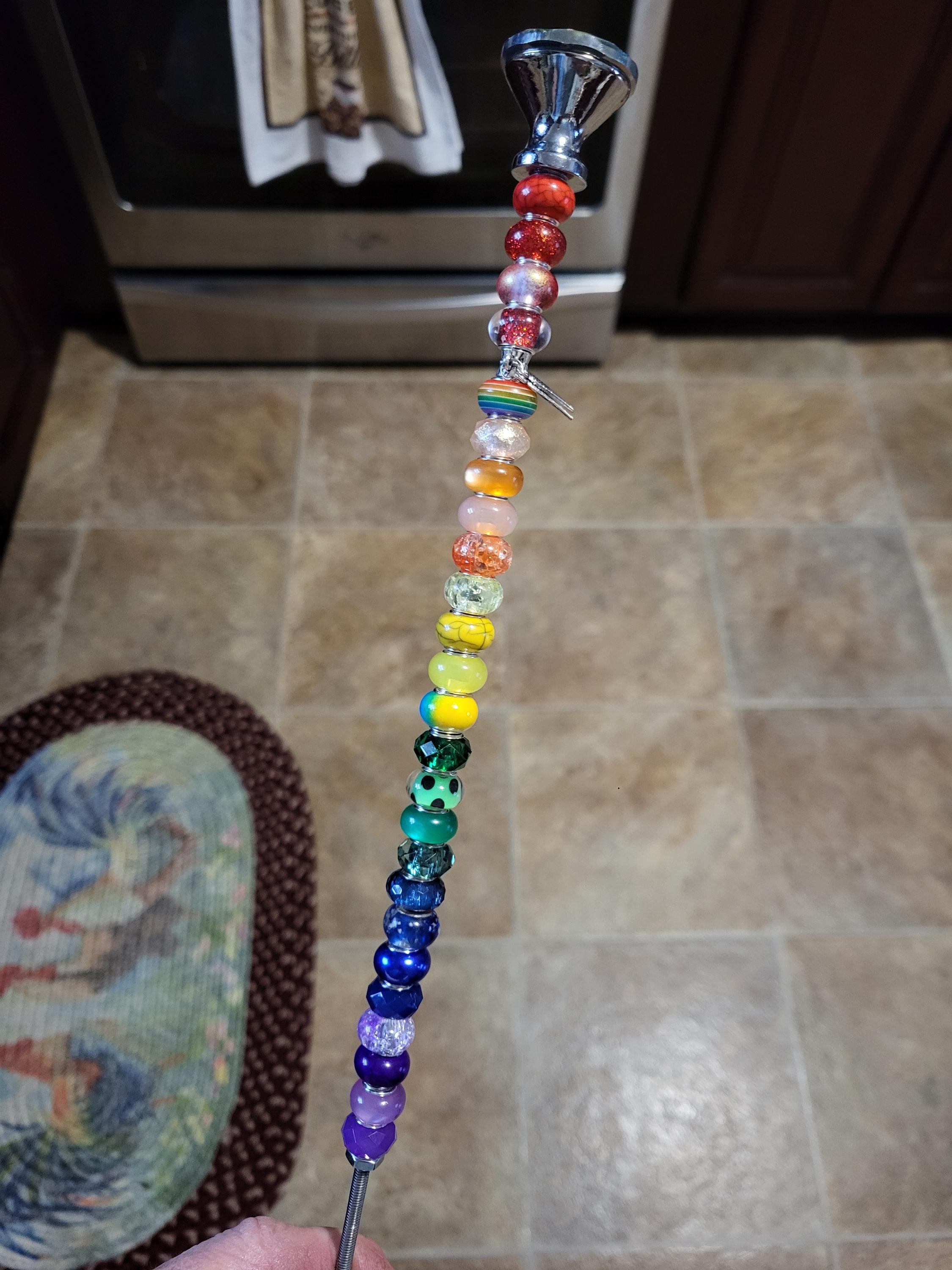 13" “pride Flag Colors" Beaded Fairy Wand Plant Stake W/angel Wings ...