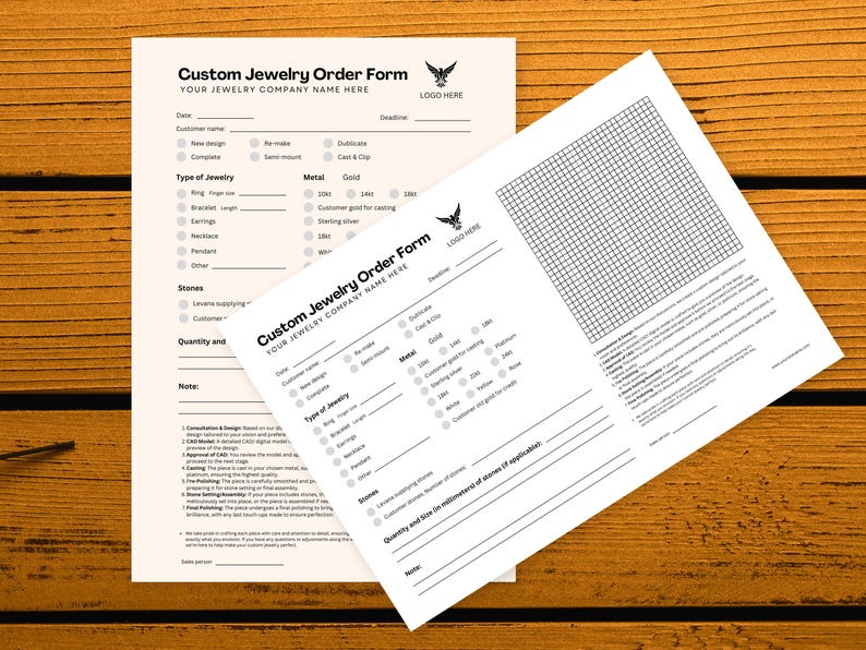 Custom Jewelry Order Form Template: Editable Canva Design (digital ...