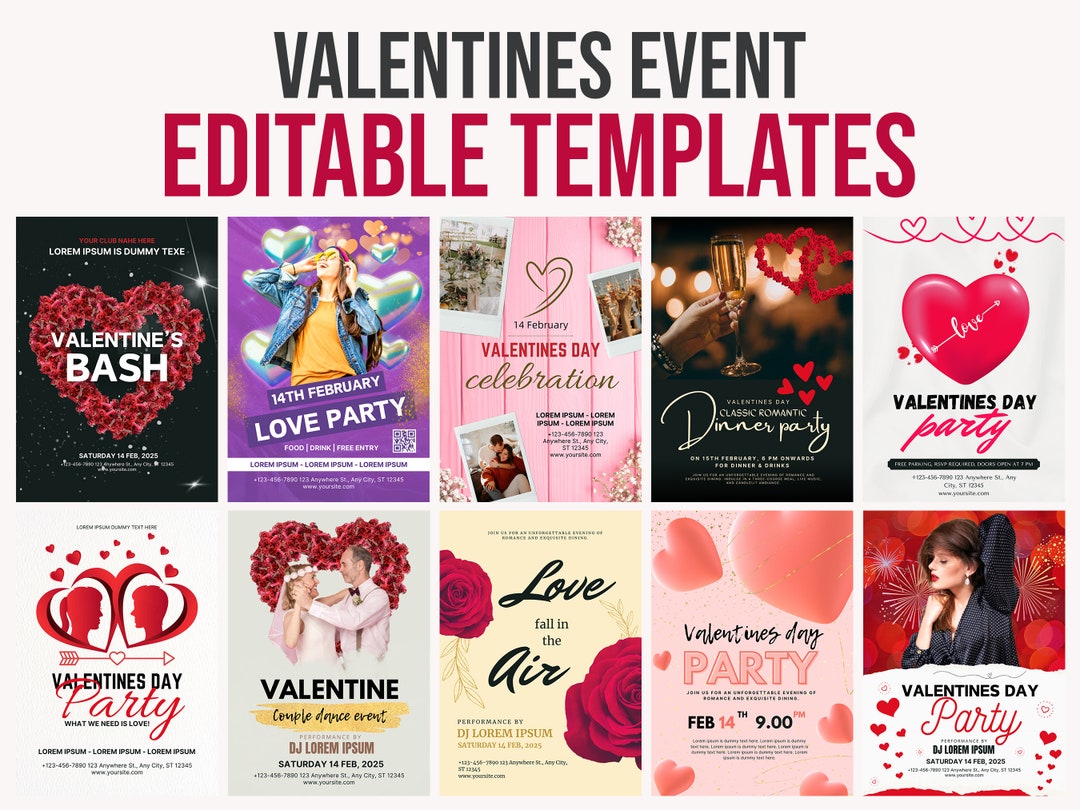 Valentine Day Event Flyer, Valentine Event Templates, Love Event ...