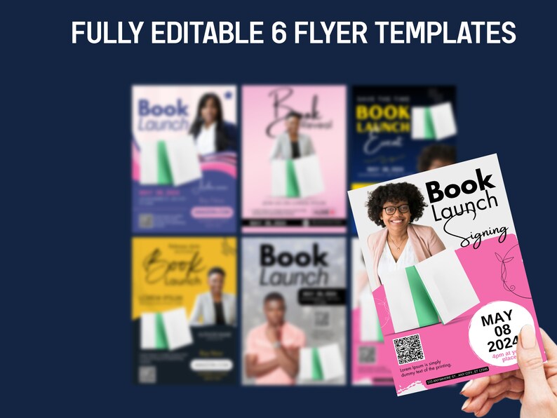 Editable Book Launch Flyer Template, Book Launch Event Template, Author ...