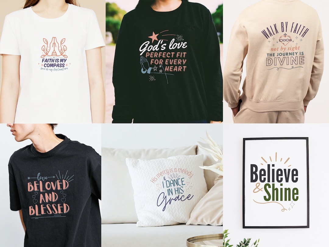 Christian T Shirt Design Bundle, Canva Tshirt Design Bundle, Editable ...