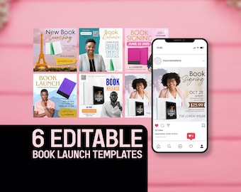 Book Launch Instagram Post: Editable Canva Templates - Etsy
