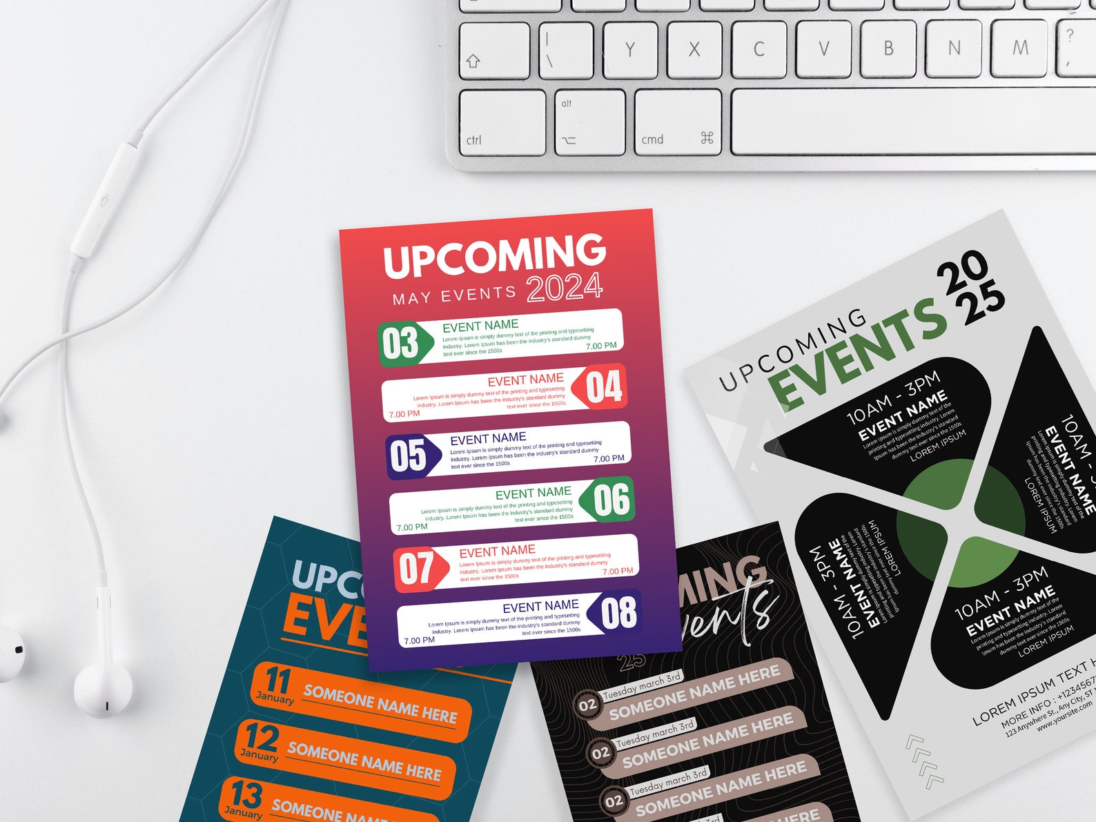 5 Upcoming Events Templates, Upcoming Events Templates Bundle, Business ...