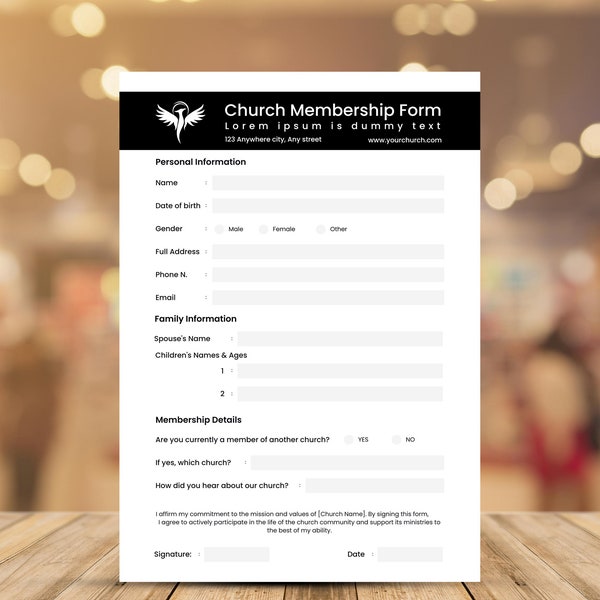 New Member Church Forms - Etsy