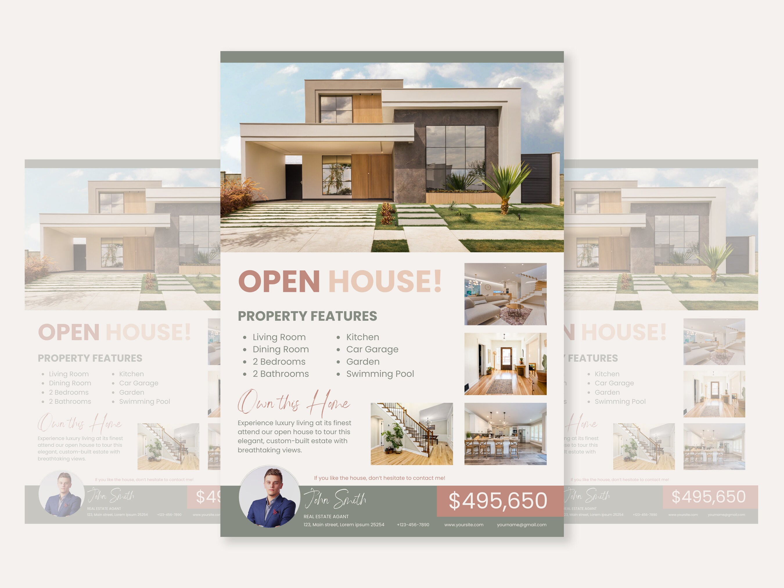 Real Estate Broker Flyer, Simple Open House, Open House Flyer, Editable ...